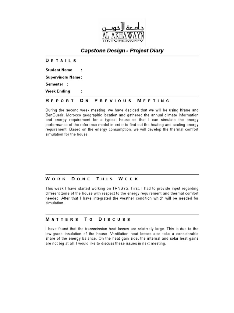 Capstone Project Diary: Energy Simulation | PDF