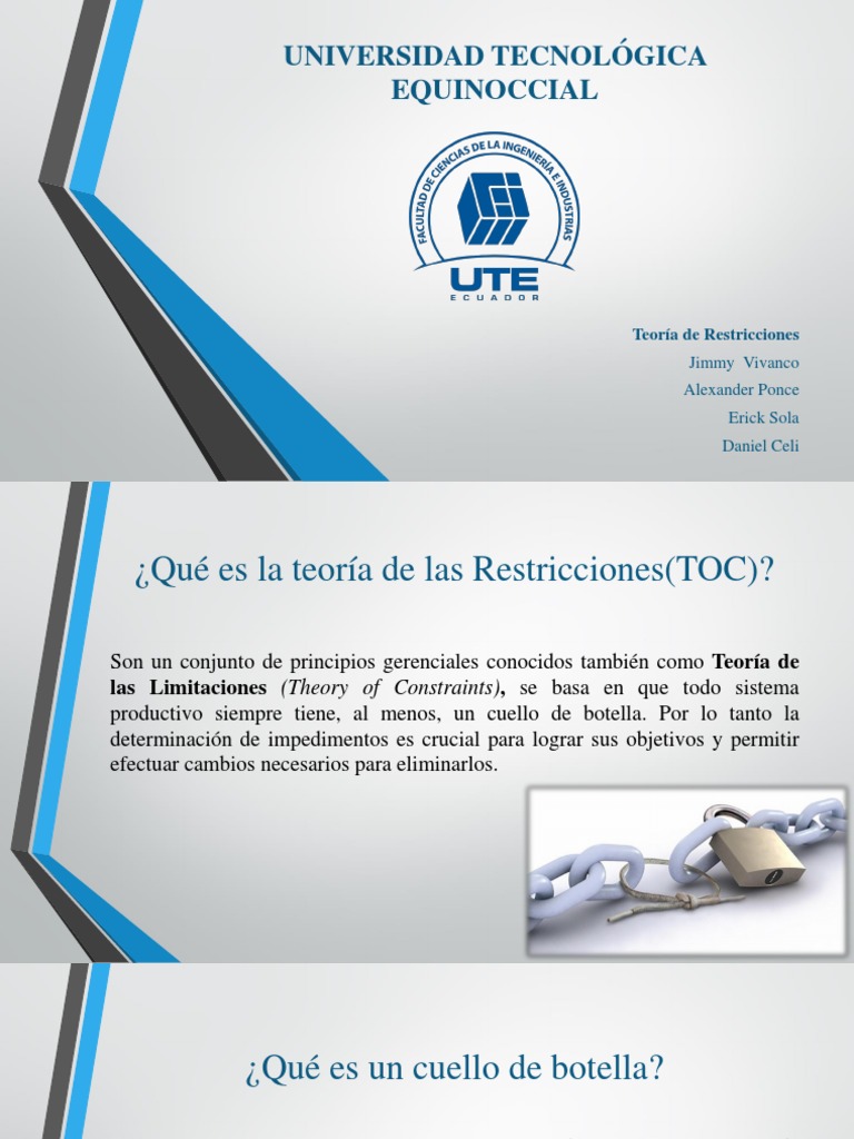 Teoria de Restricciones Grupo2 | PDF | Teoría | Mercado (economía)