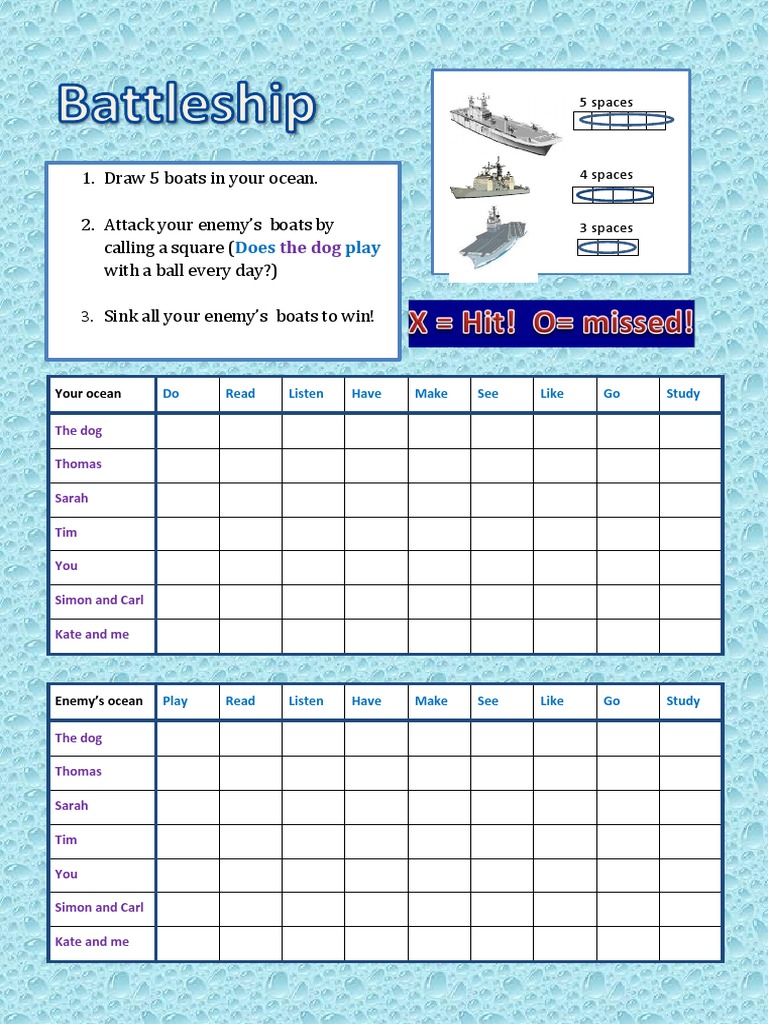 Present Simple Battleship | PDF | History