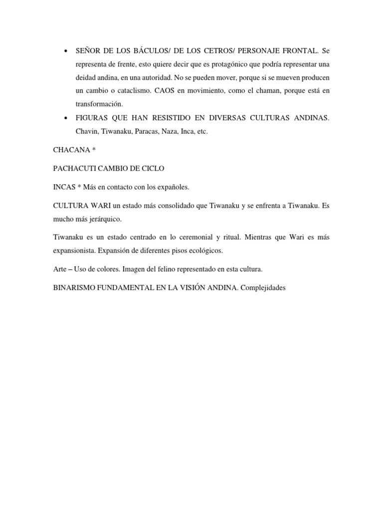 Apuntes Cultura Andina | PDF | Historia