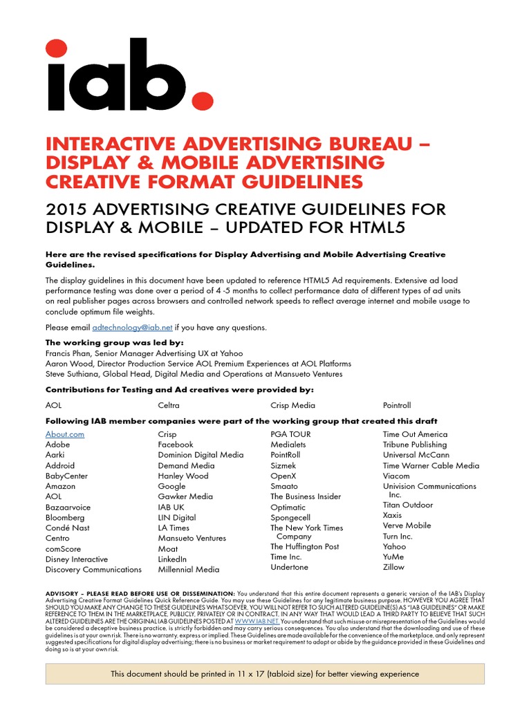 IAB Display Mobile CreativeGuidelines | PDF | Html5 | Cascading Style ...