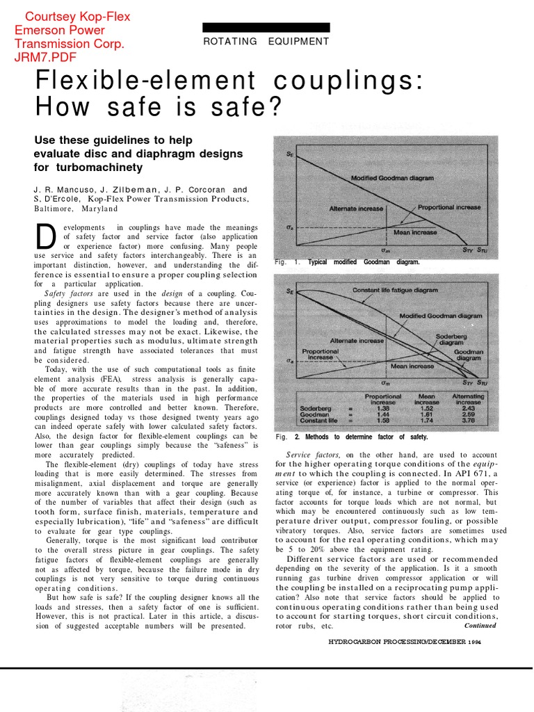 Flexible-Element Couplings: How Safe Is Safe? | PDF | Strength Of Materials | Fatigue (Material)
