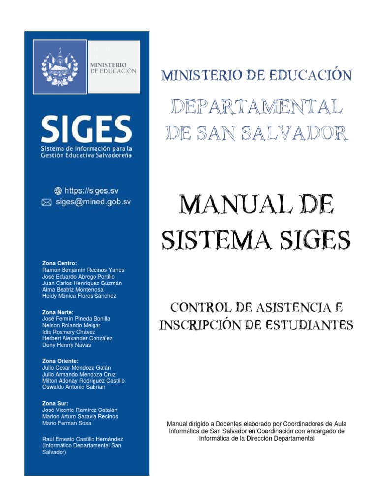 Manual SIGES - Control de Asistencia e Inscripcion de Estudiante - San ...