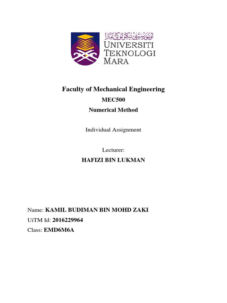 Assgn Numec Individu Kamil | PDF | Algorithms | Teaching Mathematics