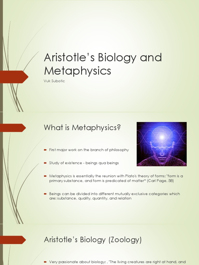 Aristotle’s Biology and Metaphysics | Metaphysics | Aristotle