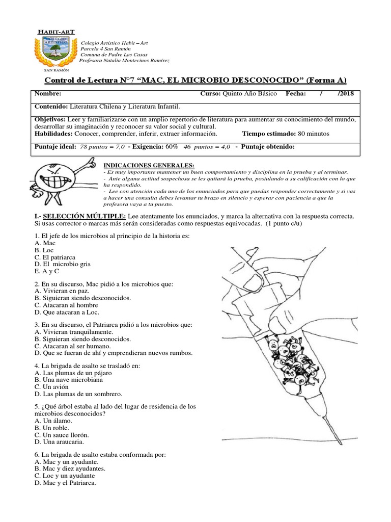 Prueba Mac El Microbio Desconocido. | PDF