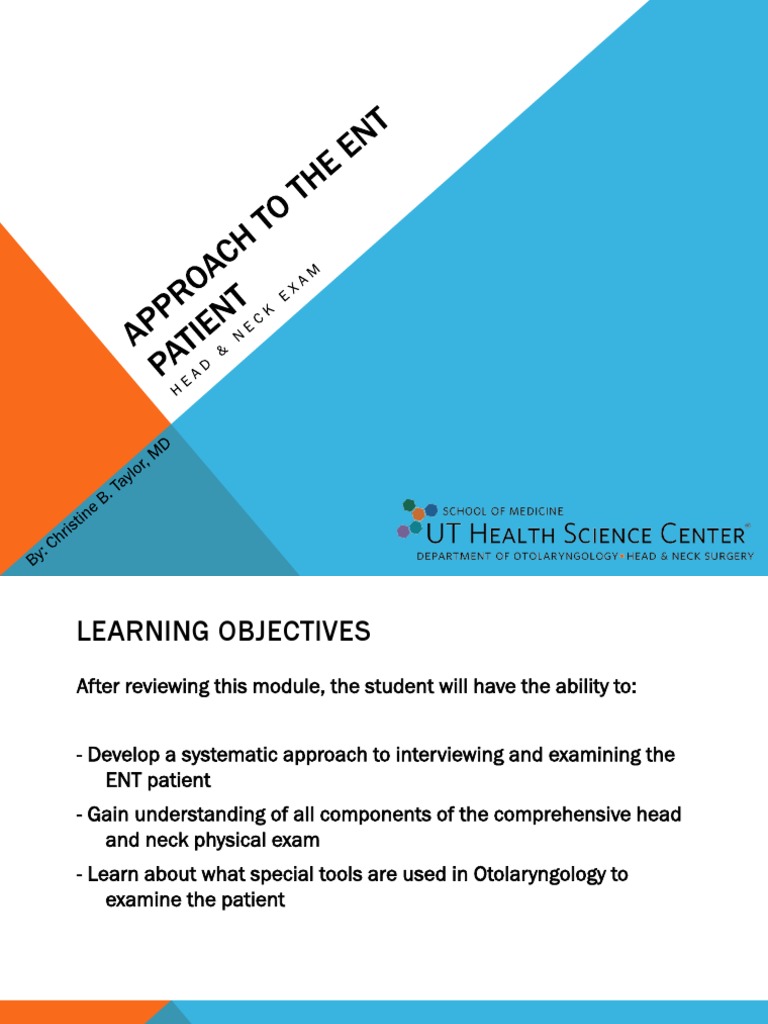 Ent Head And Neck Exam Pdf Clinical Medicine Human Head And Neck