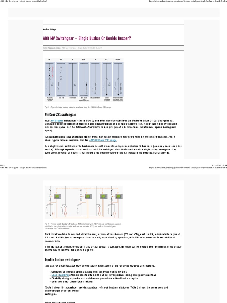 ABB MV Switchgear – single busbar or double busbar_.pdf | Switch ...