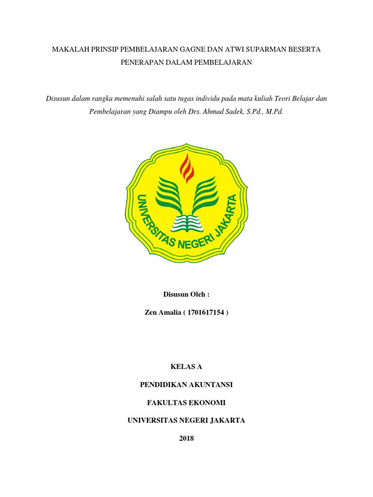 Prinsip Pembelajaran Gagne dan Atwi Suparman | PDF | Karier ...