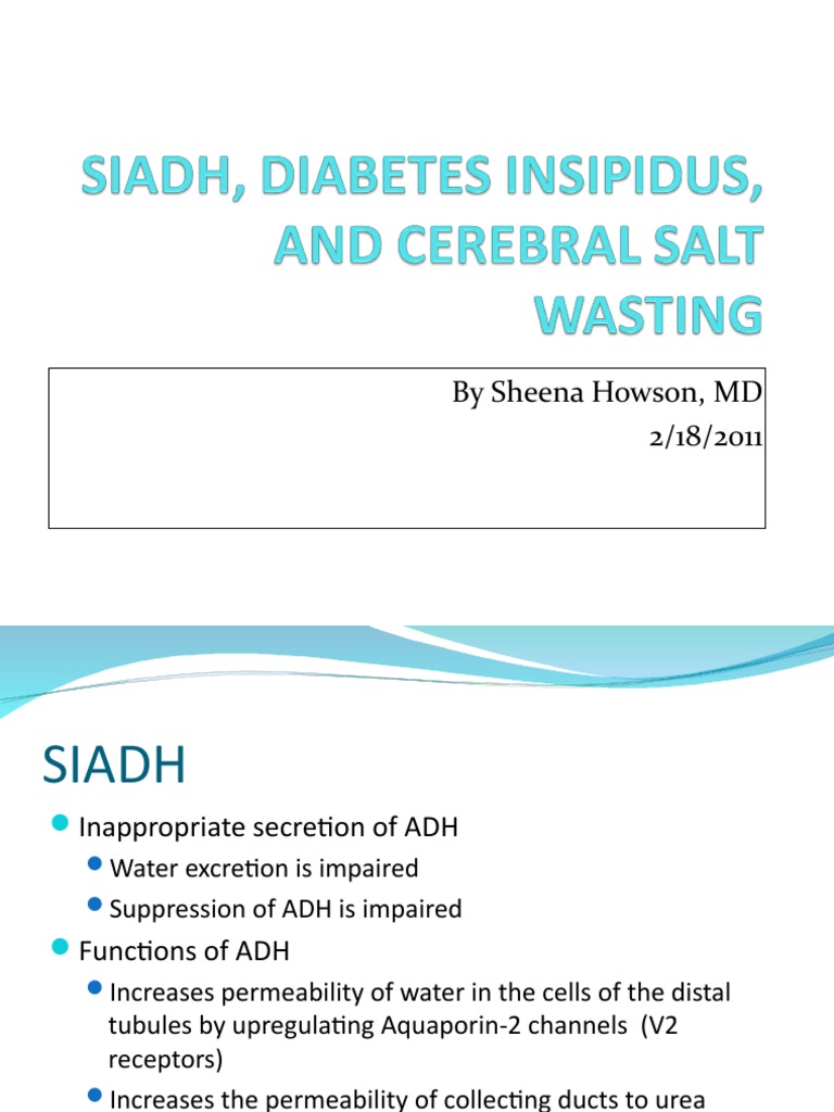 Di, Siadh, CSW | PDF | Endocrine System | Medical Specialties