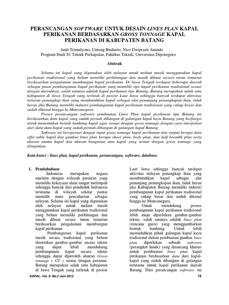 Perancangan Software Untuk Desain Lines Plan Kapal PDF | PDF | Sains ...