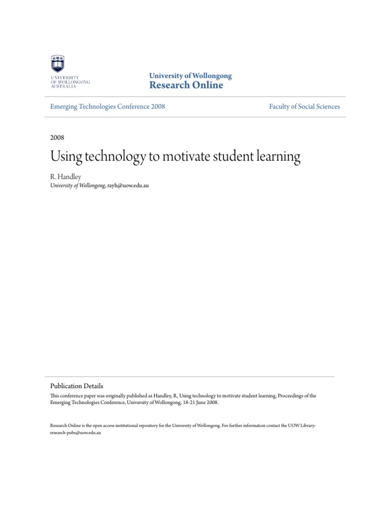 Using Technology To Motivate Student Learning | PDF | Motivation ...