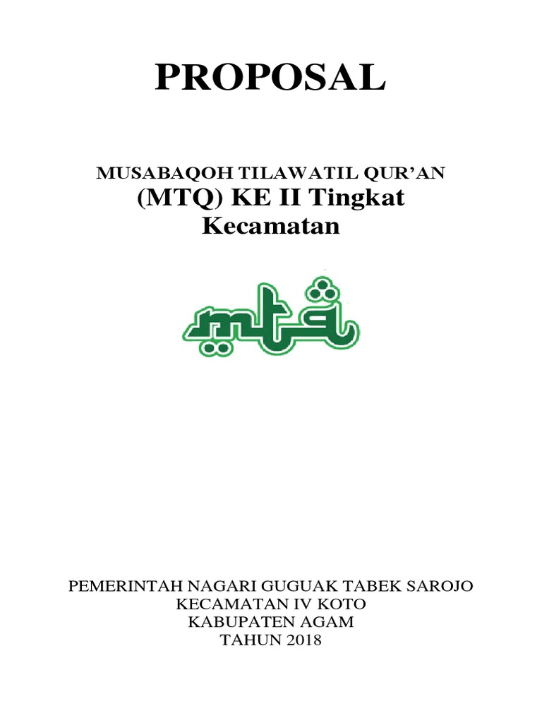 Proposal MTQ Kecamatan | PDF