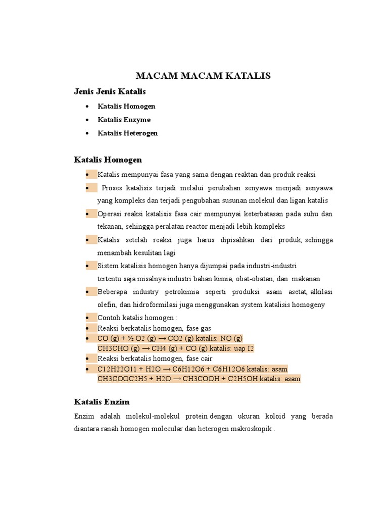 Macam Macam Katalis | PDF