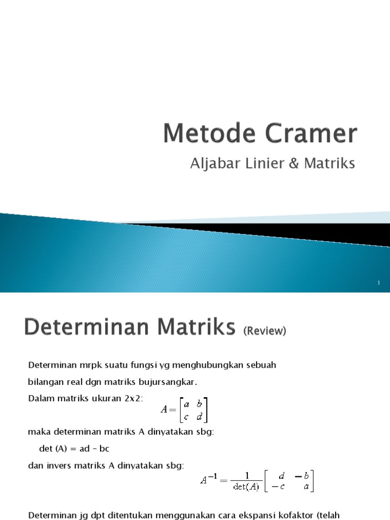 ALM - TM9 - Metode Cramer | PDF