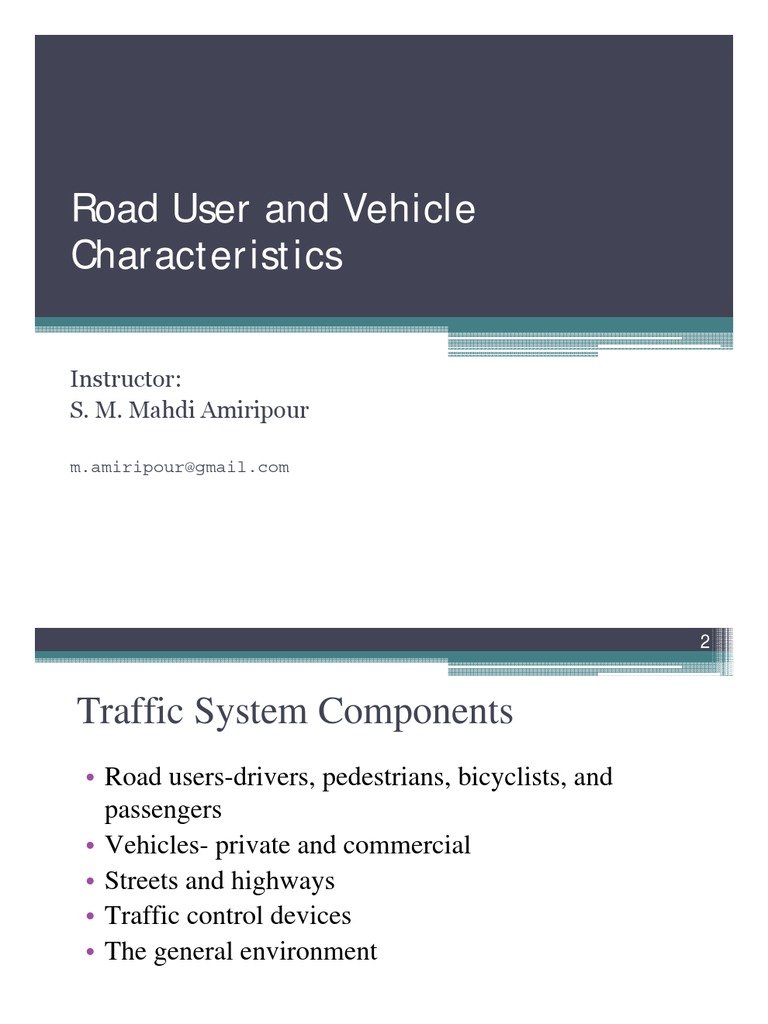 Road User and Vehicle Characteristics | PDF | Traffic | Visual Perception