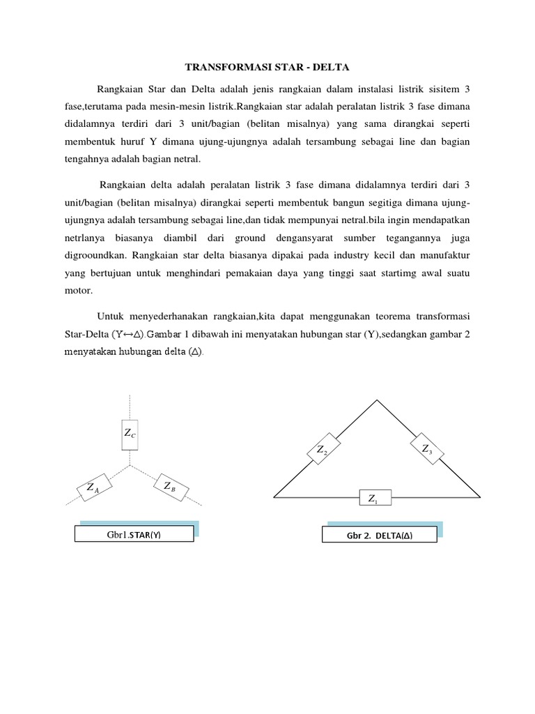 Transformasi Star Delta | PDF | Sains & Matematika