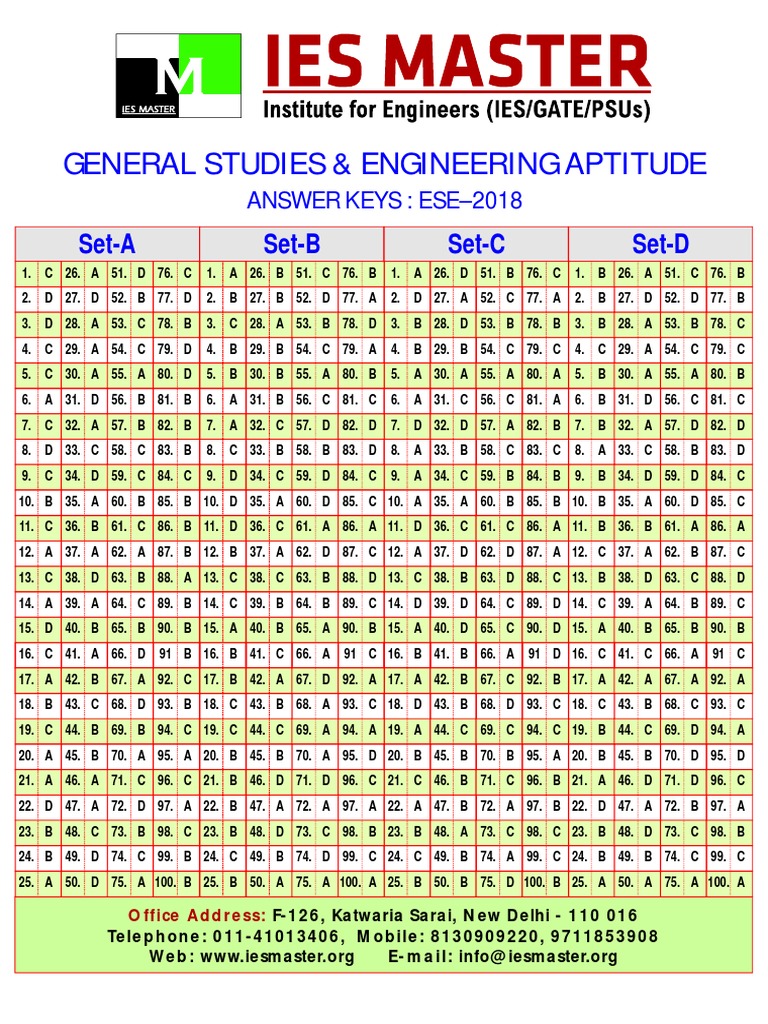 Paper 1 Answer Key | PDF