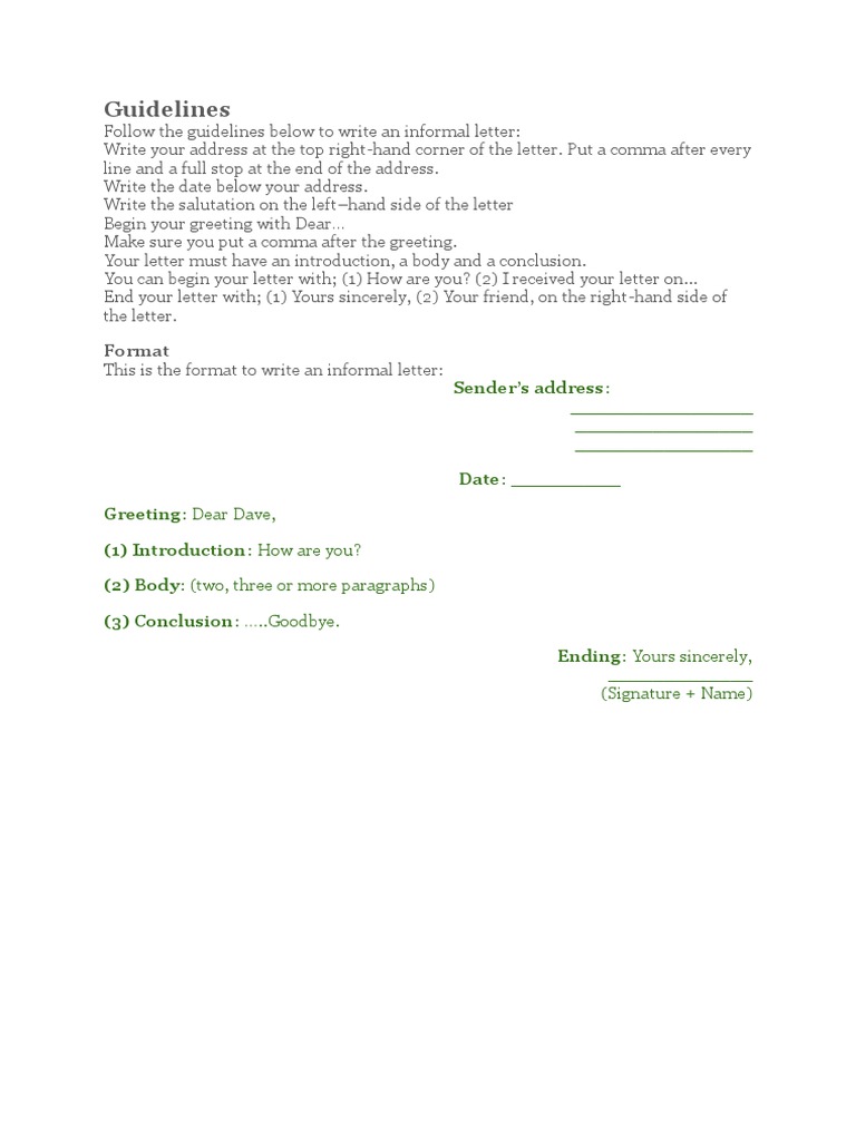 Guidelines Informal Letter | PDF | Circus