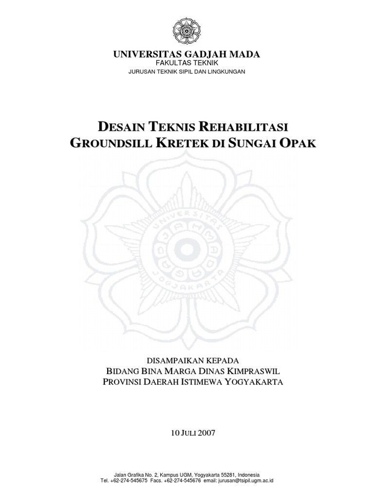 Desain Rehabilitasi Groundsill Kretek | PDF