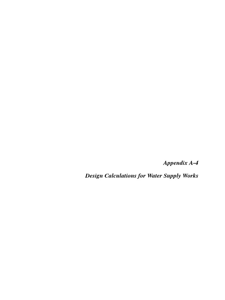 Design Calculations For Water Supply Works | PDF
