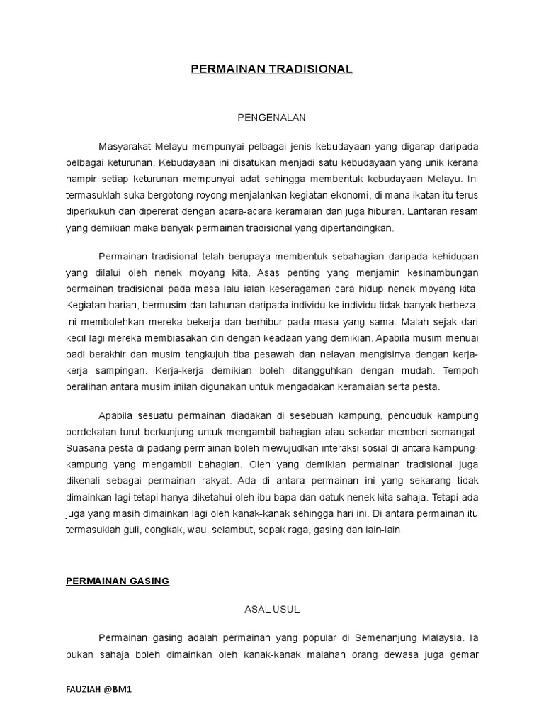 Permainan Gasing | PDF