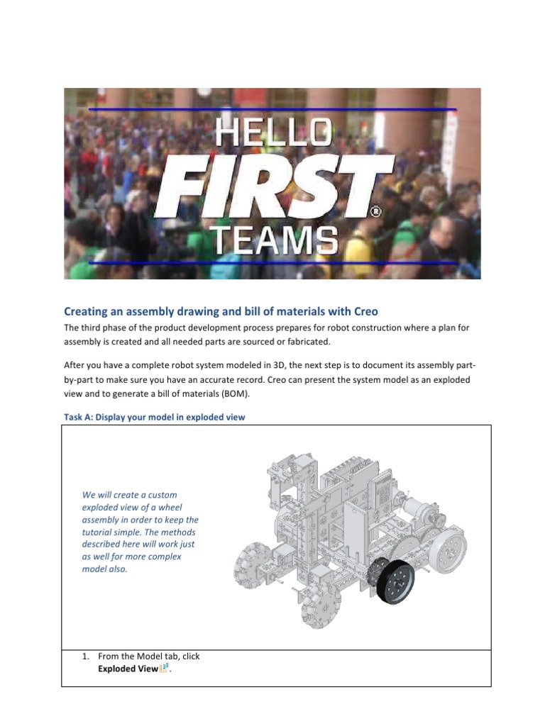 Creating An Assembly Drawing and Bill of Materials With Creo | PDF ...