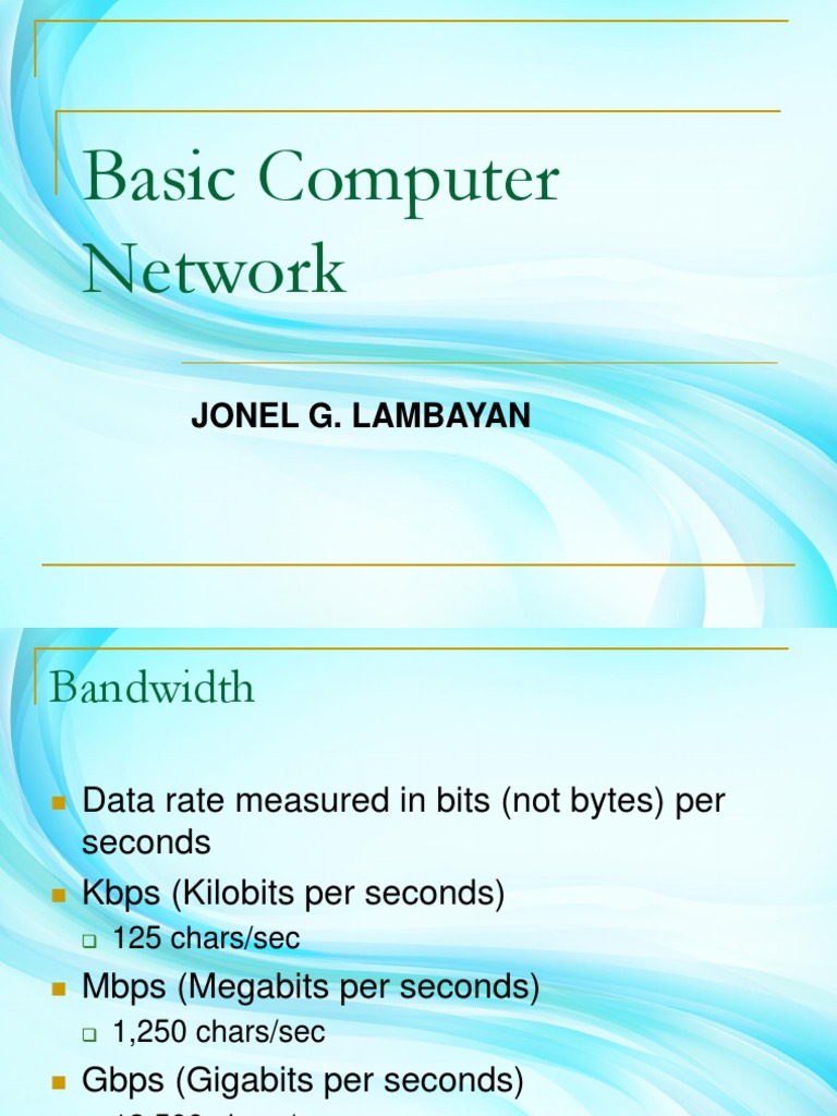 Basic Computer Network: Jonel G. Lambayan | PDF | Wireless Lan ...
