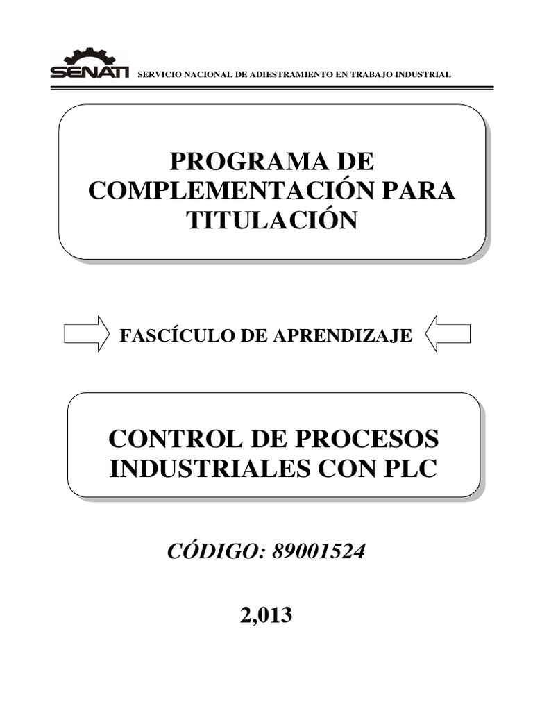 Control de Procesos Industriales con PLC | PDF | Controlador lógico ...