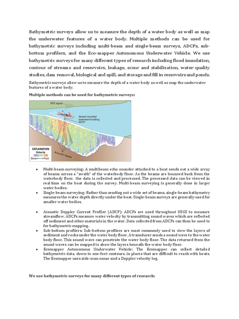 Multiple Methods Can Be Used For Bathymetric Surveys | PDF ...