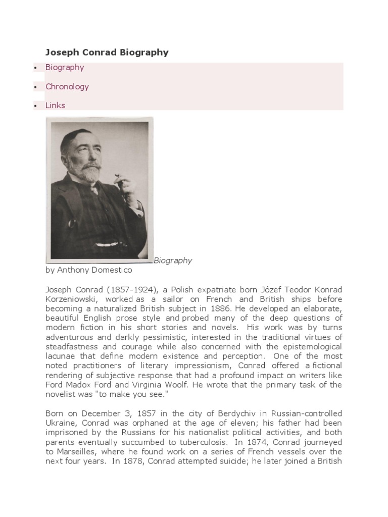 Joseph Conrad: Life and Legacy | PDF | Joseph Conrad