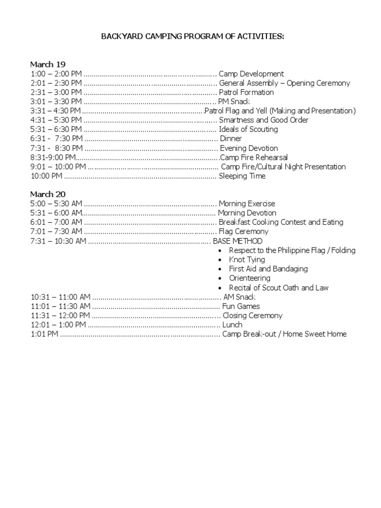 Backyard Camping | PDF | Outdoor Recreation Organizations | Scouting