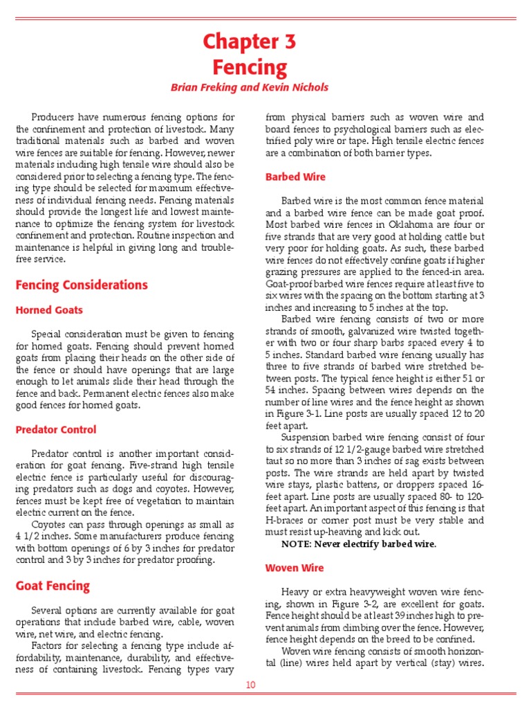 Chapter 3 - Fencing | PDF | Wire | Ultimate Tensile Strength