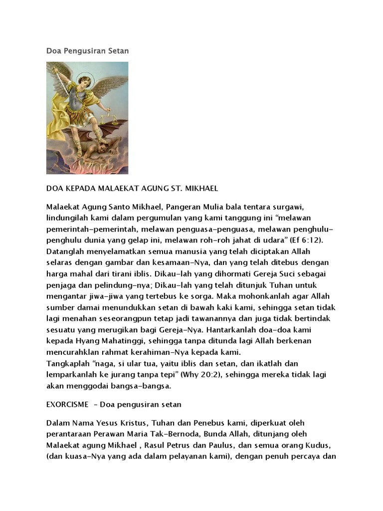 Doa Pengusiran Setan ST MICHAEL | PDF