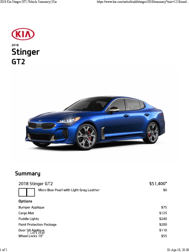 KIA Stinger GT2 | PDF | Finance & Money Management | Technology ...
