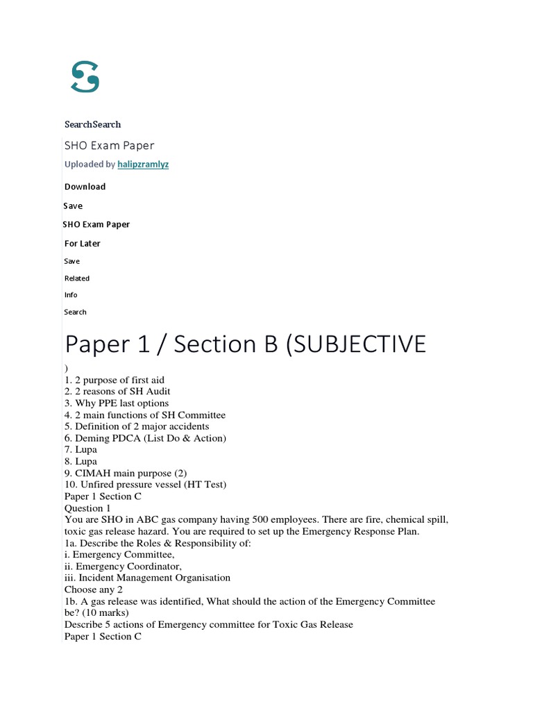 Sample Exam Paper 1 Subjective | PDF | Pathogen | Infection