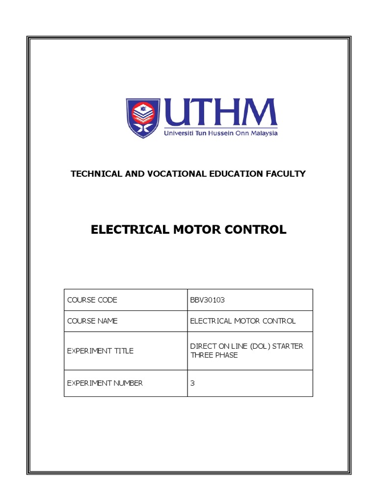 3.DOL Starter Three Phase | Download Free PDF | Electrical Engineering ...