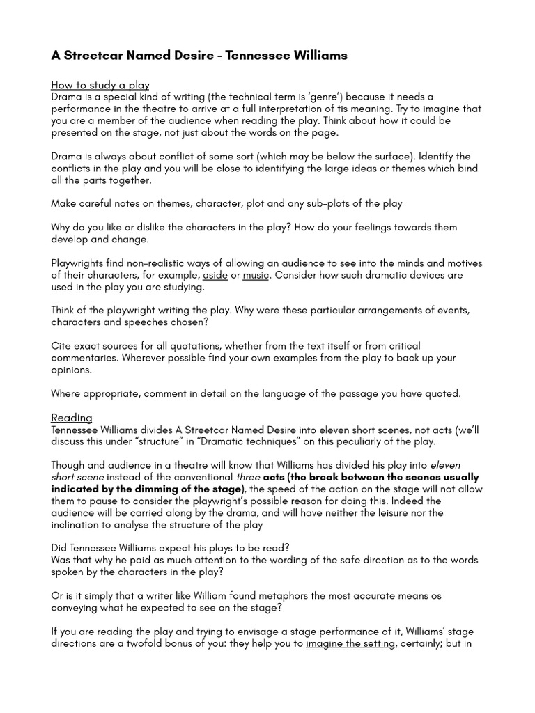 A Streetcar Named Desire | PDF | Theatre