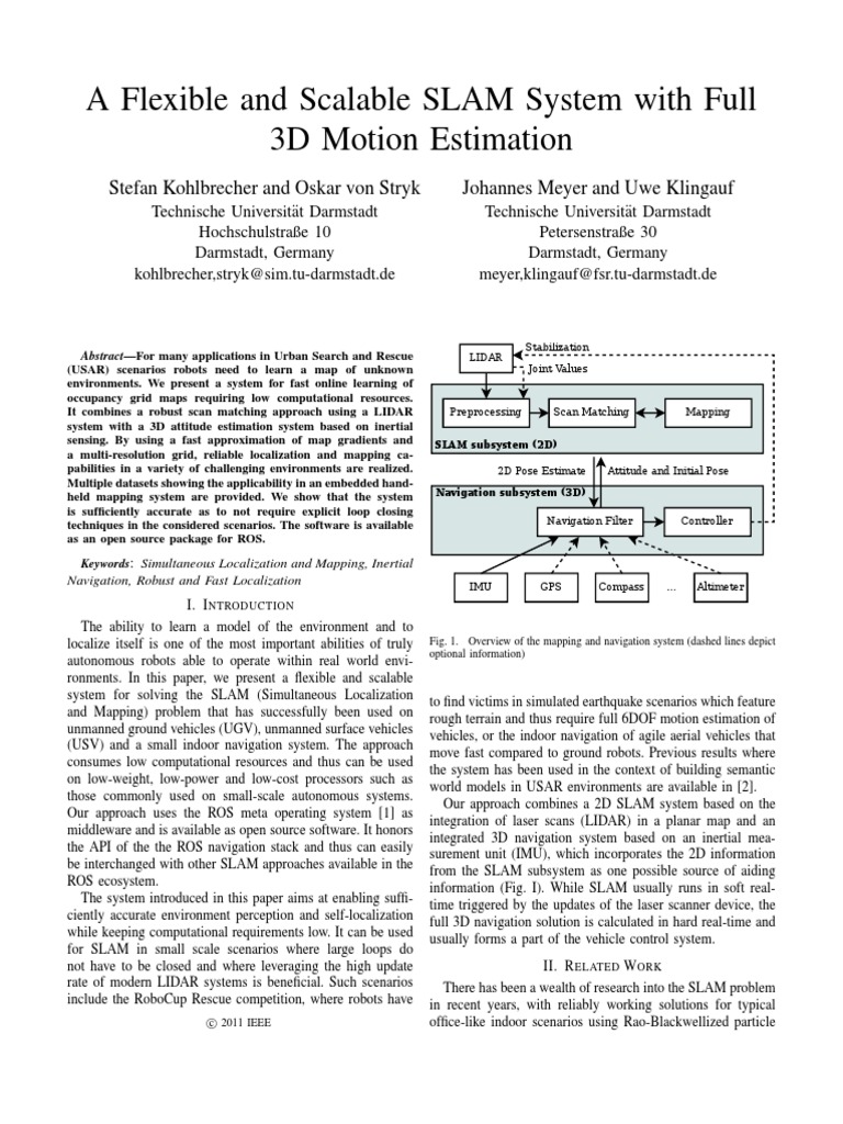 Scalable 3D SLAM System for Robotics | PDF | Kalman Filter | Lidar
