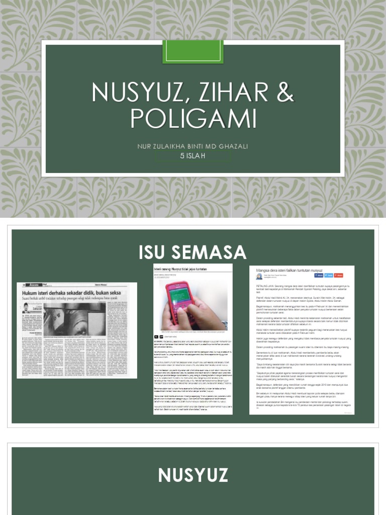 Nusyuz, Zihar & Poligami | PDF
