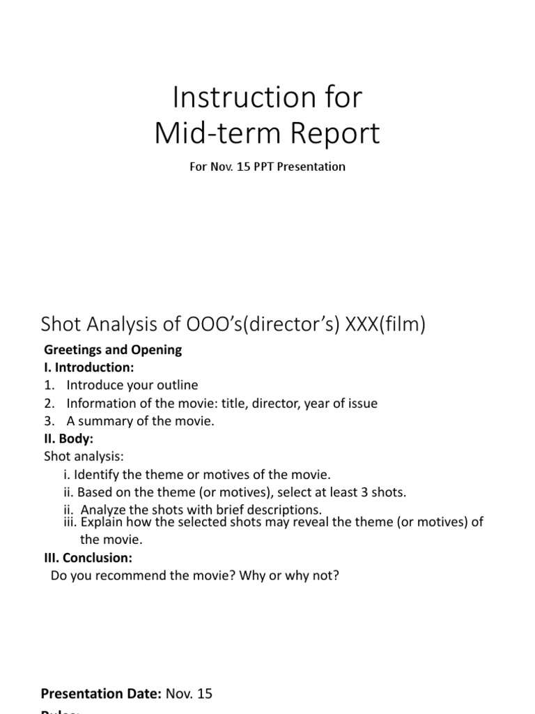 Title & Instruction For Midterm Report | PDF