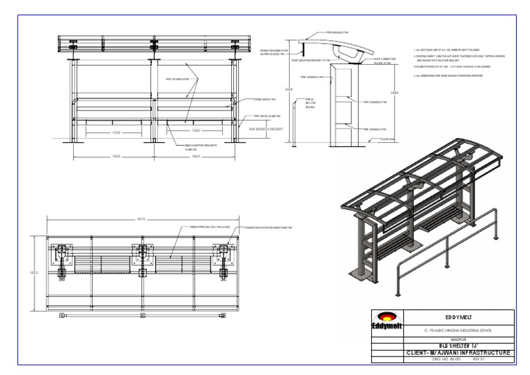 Bus Shelter Assembly 15' Revised-1.PDF | Screw | Tools