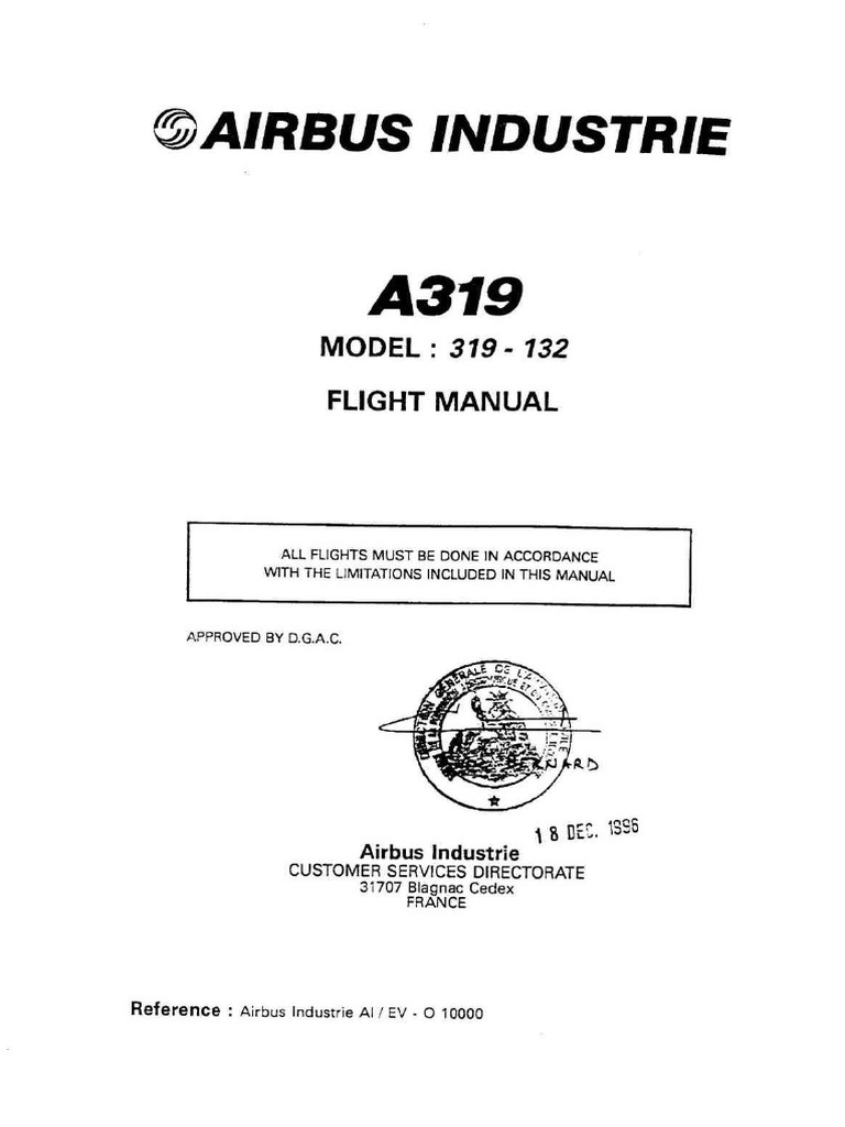 A319-132 Airplane Flight Manual AFM | PDF