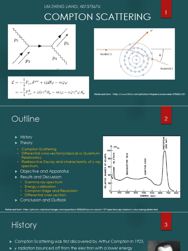 Compton Scattering Presentation | PDF | Cross Section (Physics) | Electron