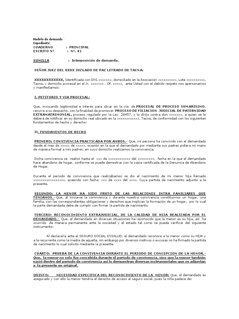 Modelo de Demanda | PDF | Res Judicata | Demanda judicial