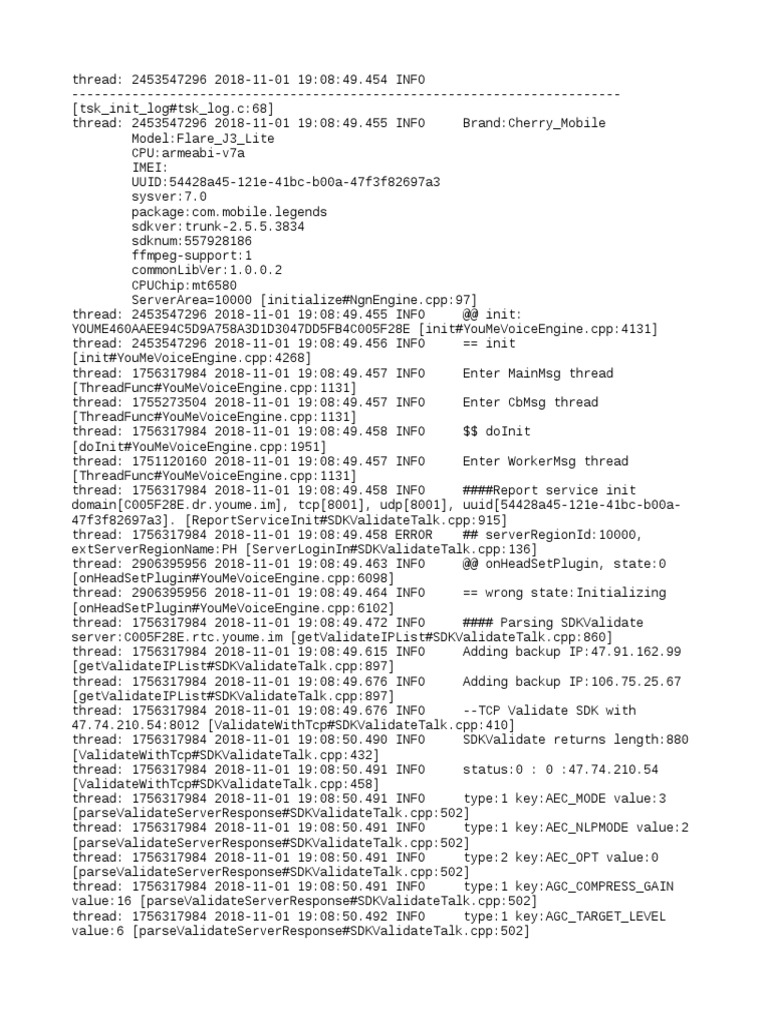 Ymrtc Log | PDF | Transmission Control Protocol | Data Transmission