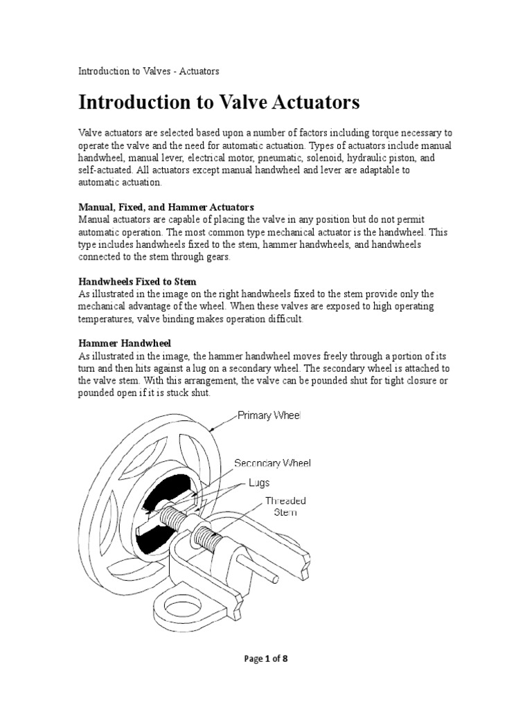 Intro Valve Actuators | PDF | Valve | Actuator