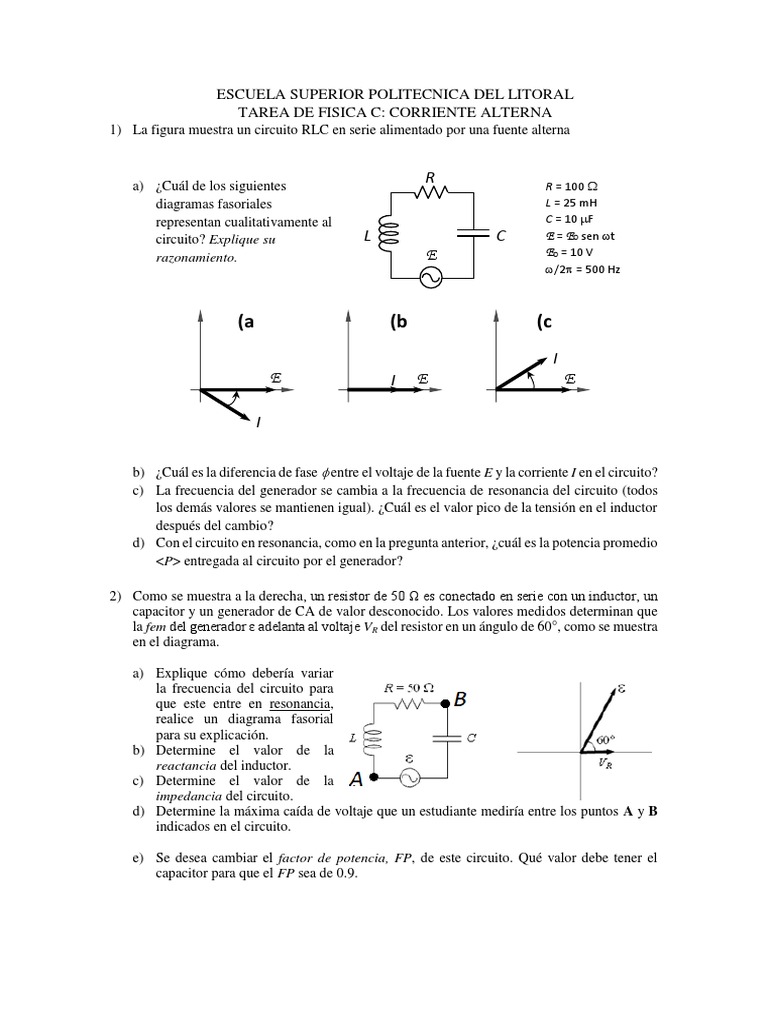 Tarea Cap 31 | PDF | Impedancia eléctrica | Inductor