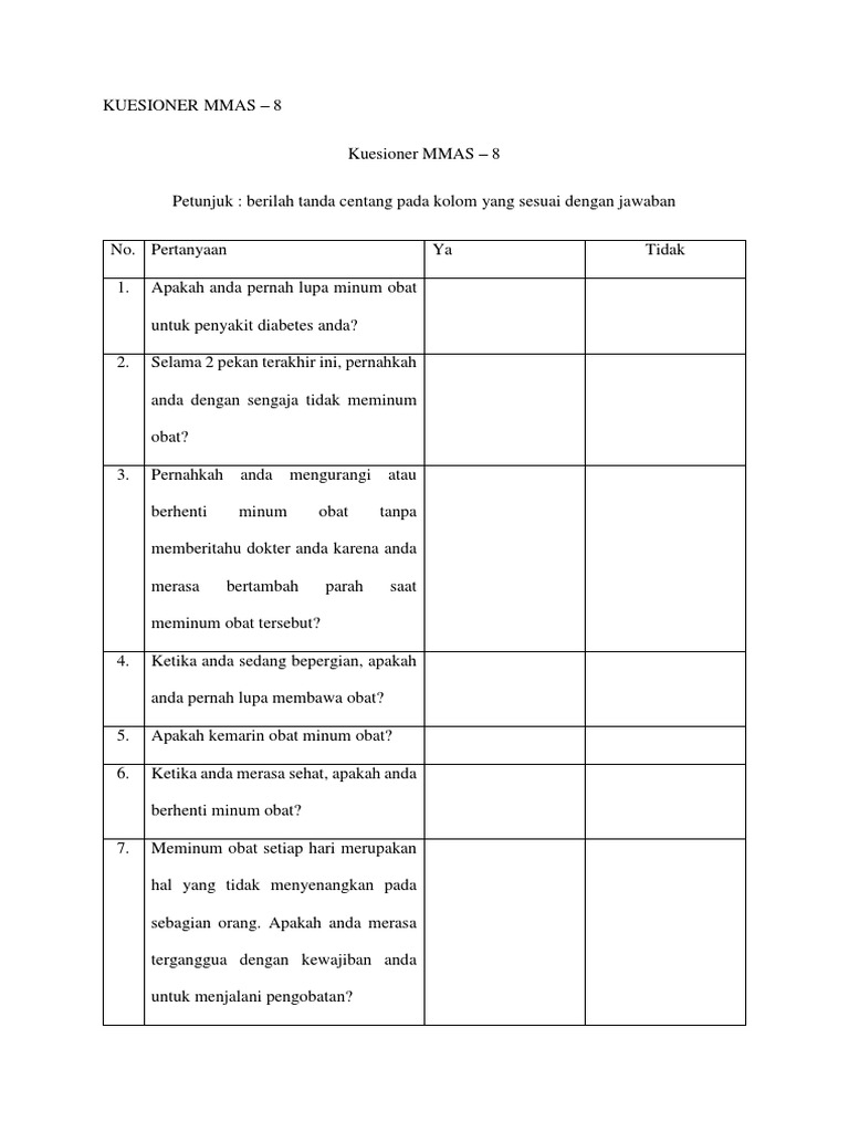 KUESIONER MMAS 8