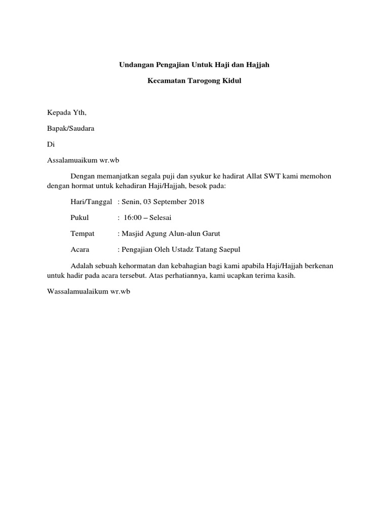 Contoh Surat Mail Merge | PDF